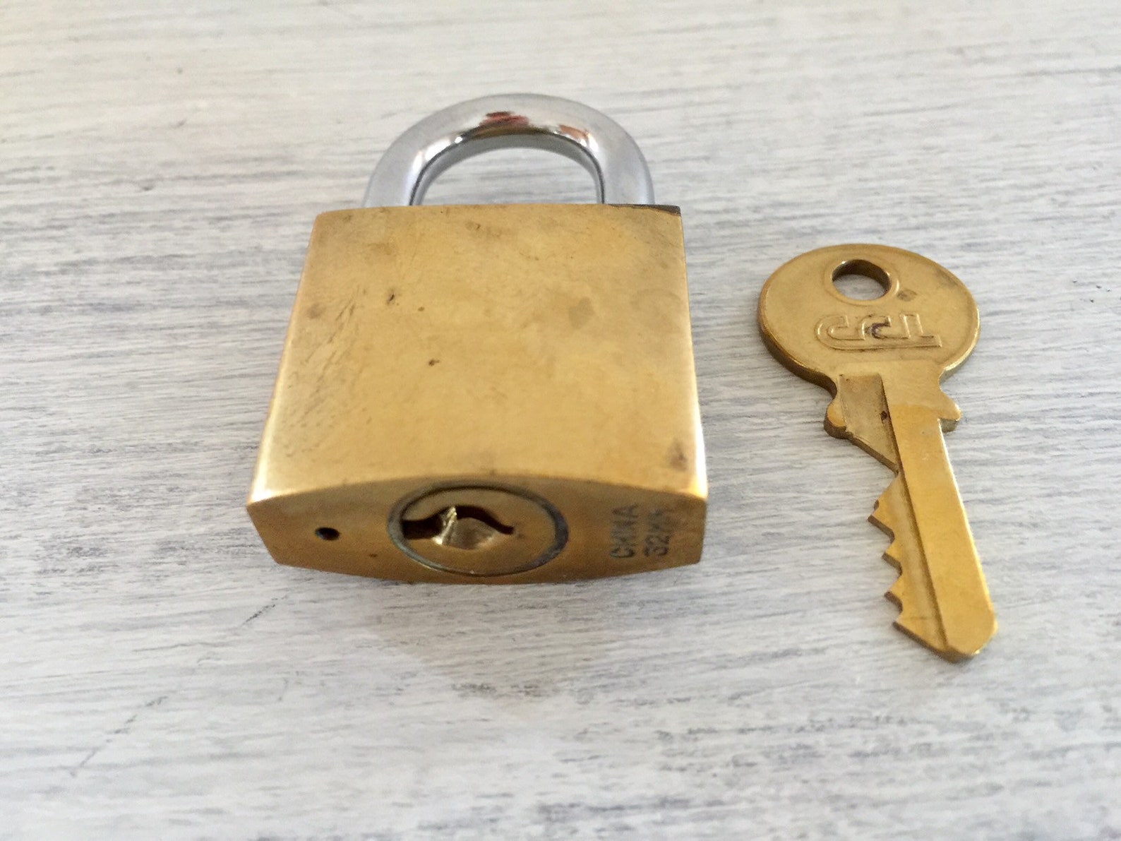Brass Padlock, Vintage Corbin Cabinet Lock and Key, CCL Company ...