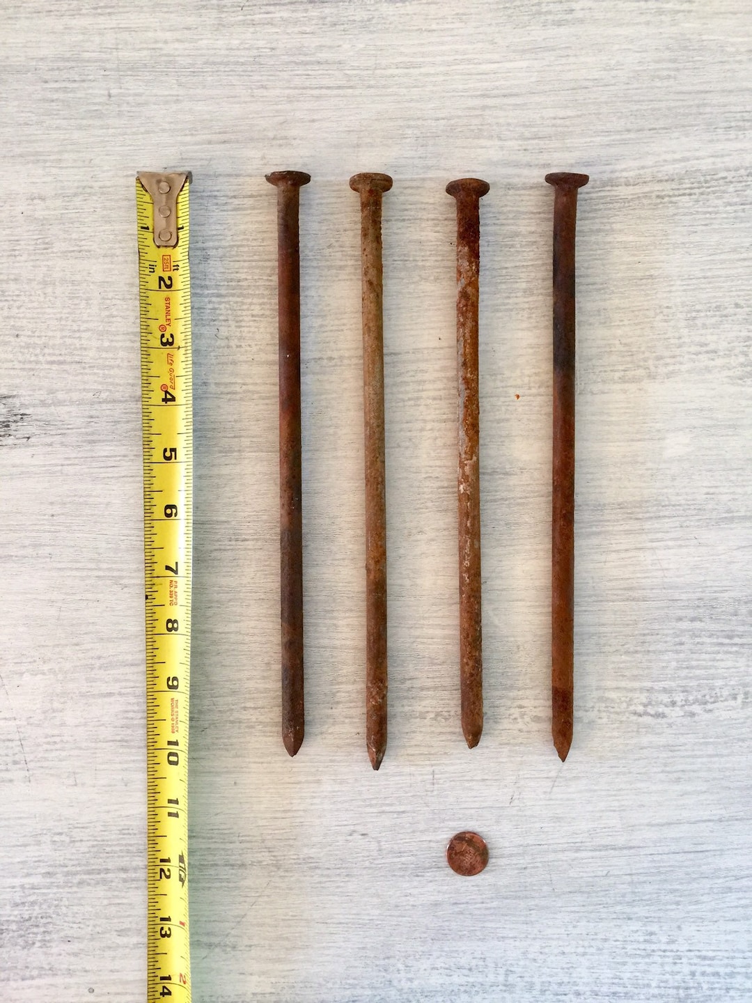 Large Nails Rusty Iron Pole Barn Nails Salvaged Hardware Metal Hooks ...