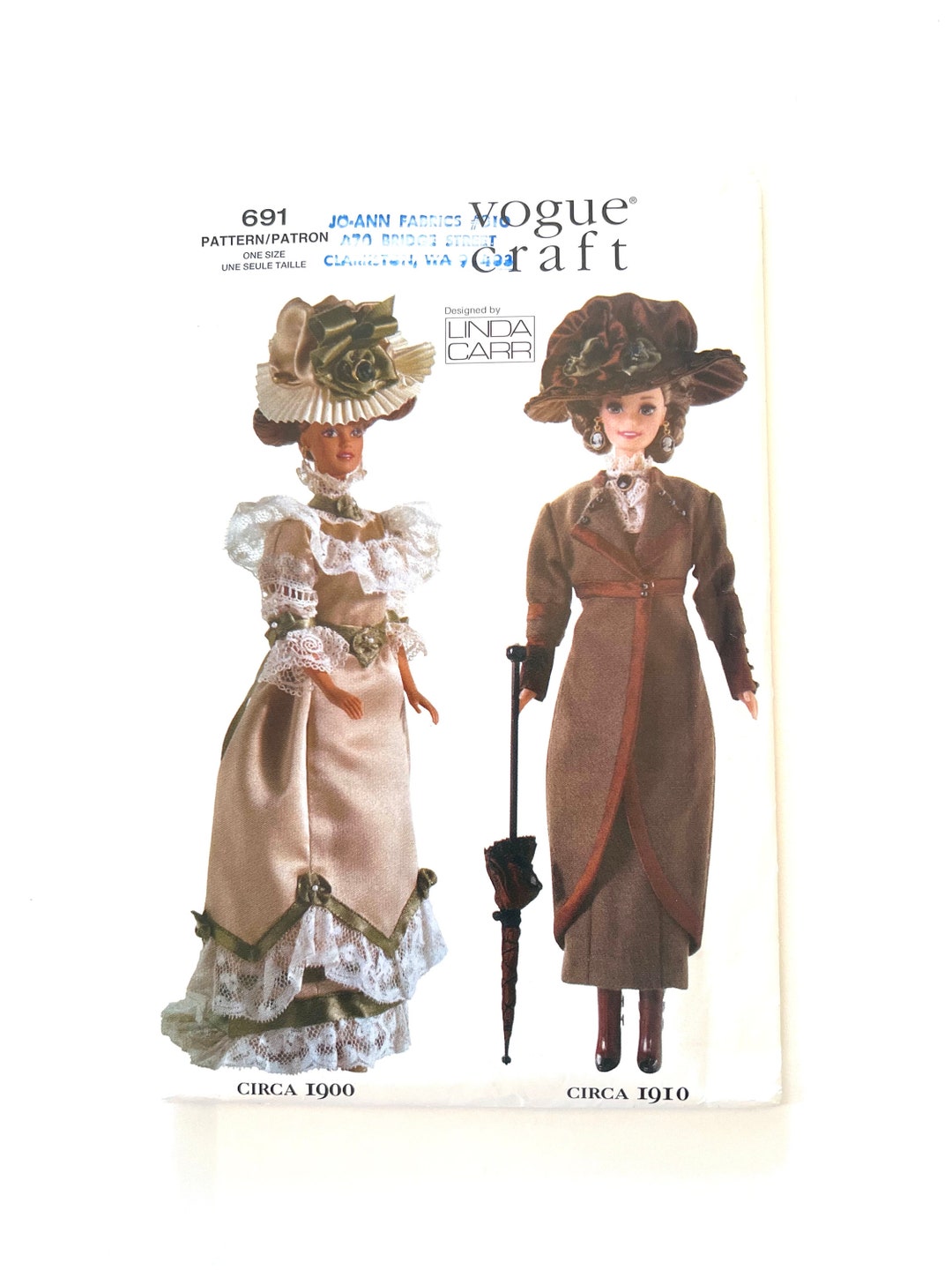 Fashion Doll Clothes Sewing Pattern Vogue 691 Doll Dress 11 1/2 Inch ...