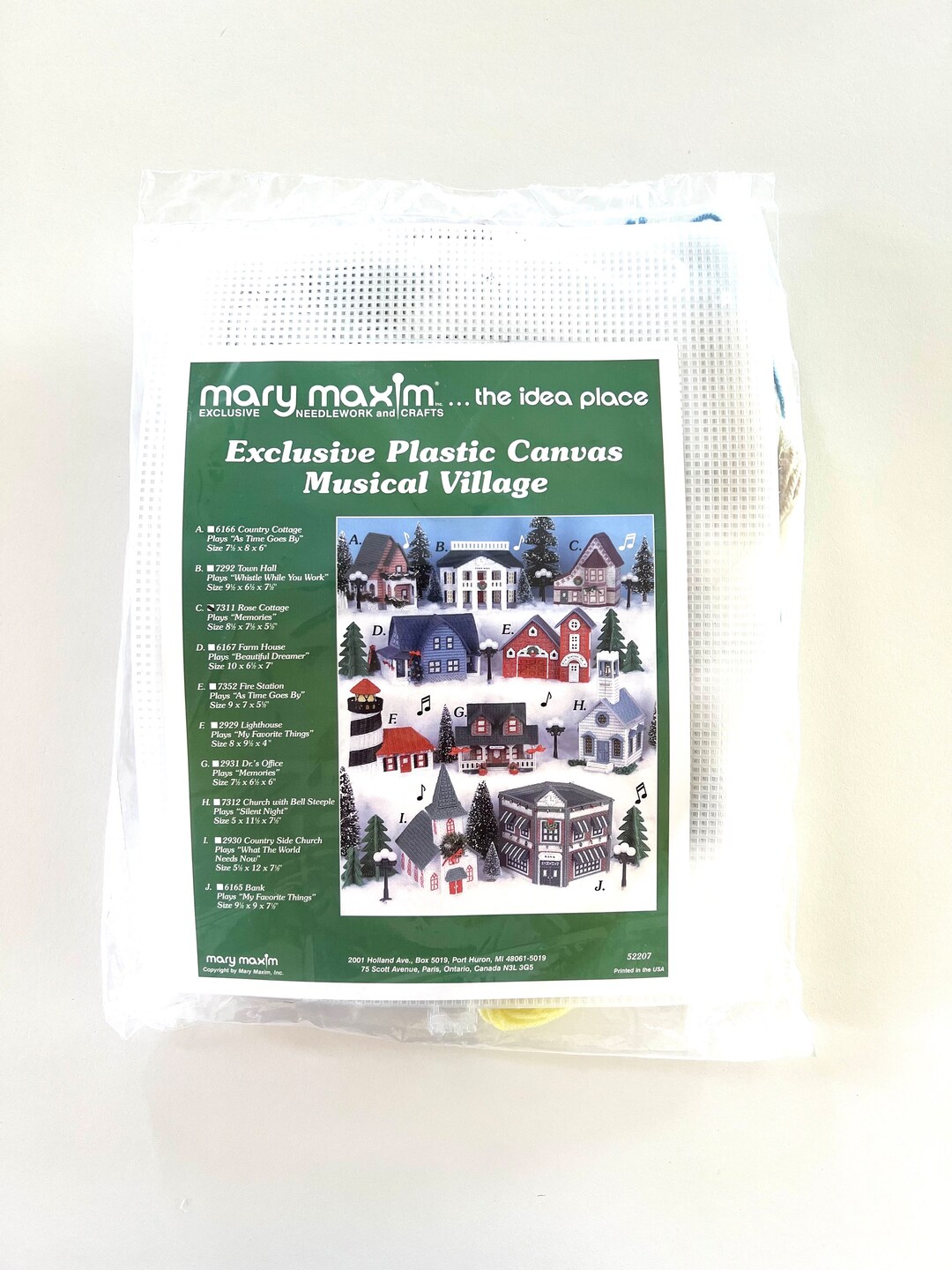 Mary Maxim Needlework Craft Musical Village Rose Cottage 7311 KIT ...