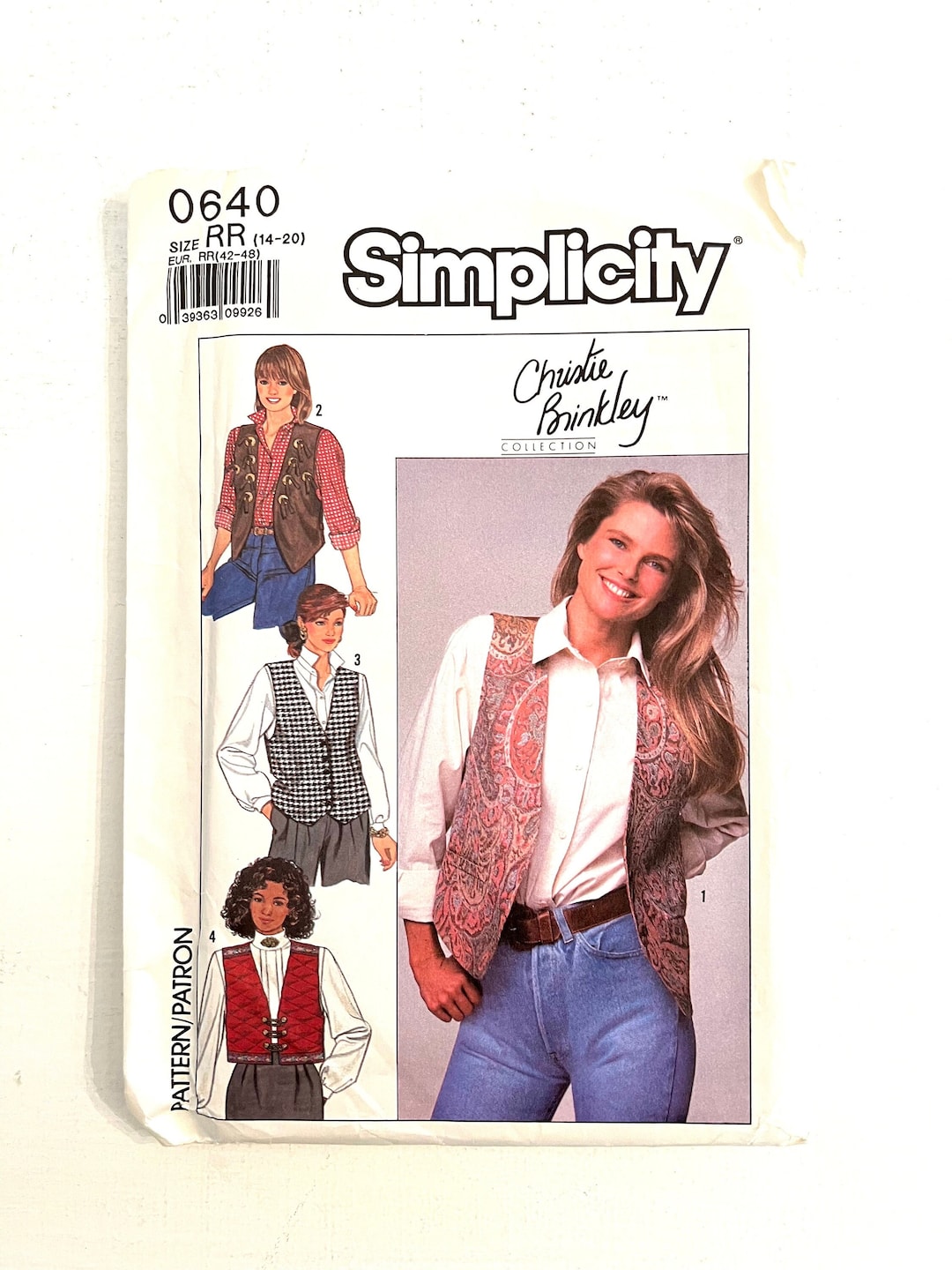 Vest Sewing Pattern Simplicity 0640 Fringed Hippie Vest Size 14-20 ...