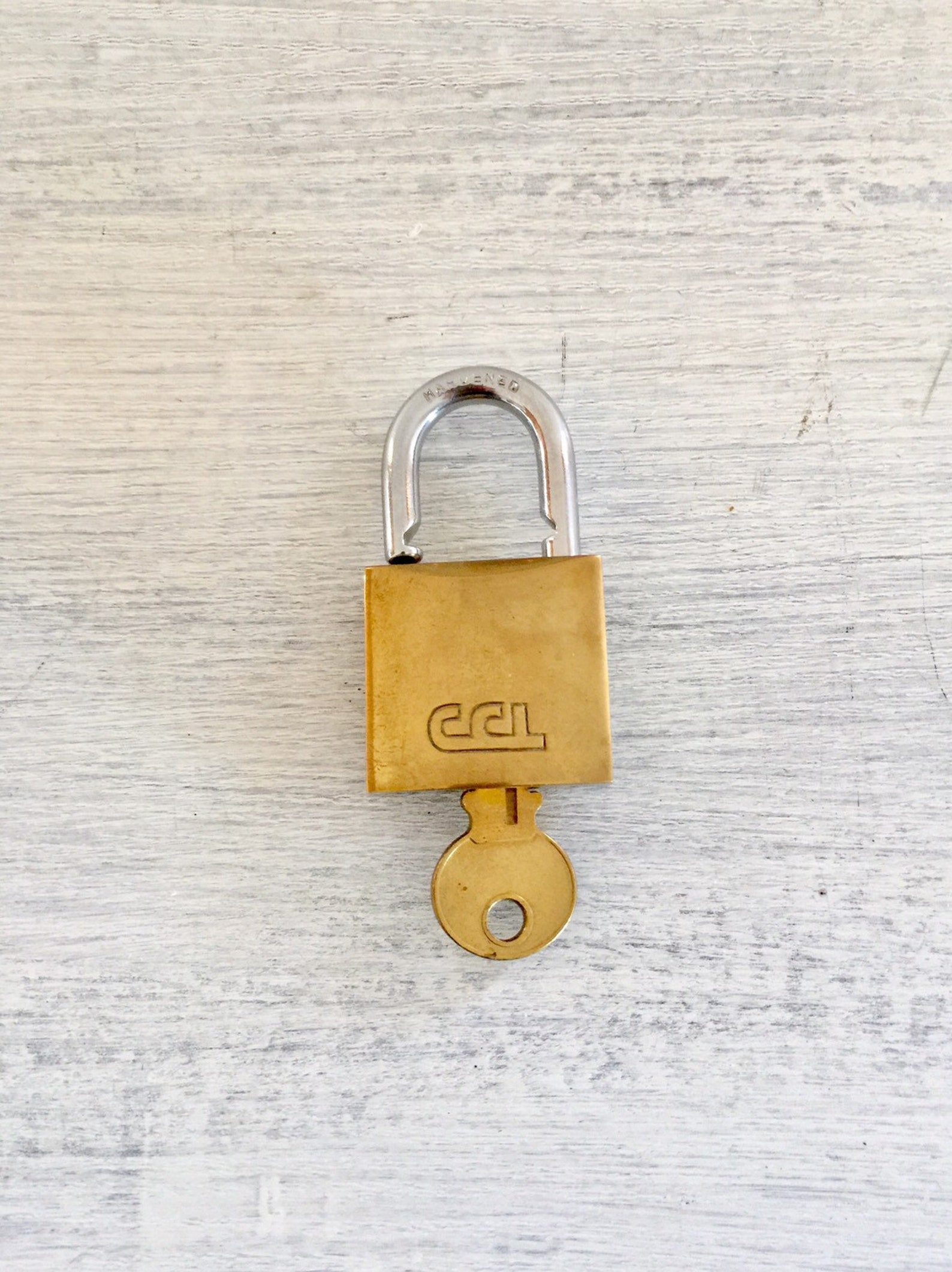 Brass Padlock, Vintage Corbin Cabinet Lock and Key, CCL Company ...