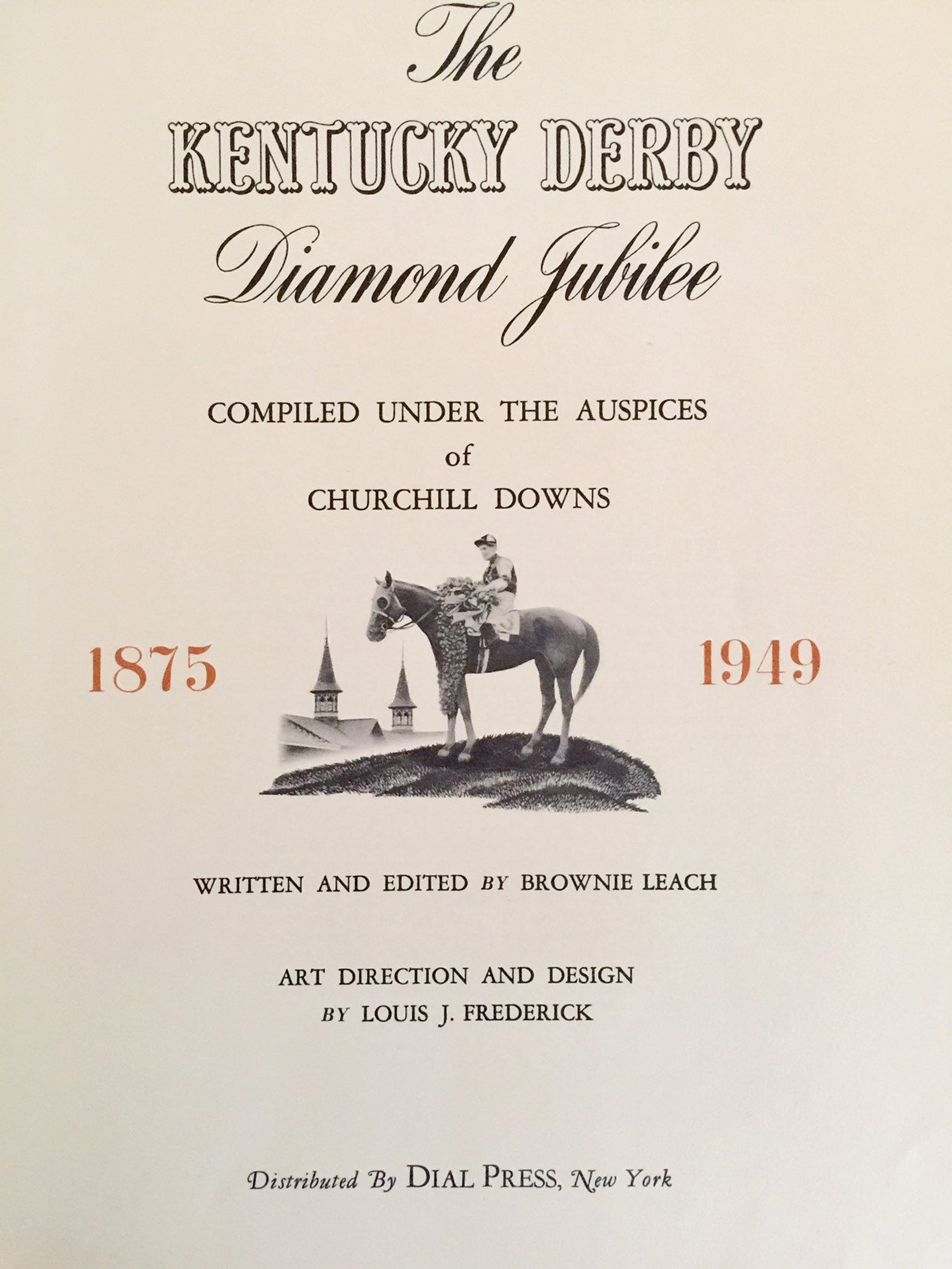 Kentucky Derby Book Diamond Jubilee 1875 1949 Churchill - Etsy