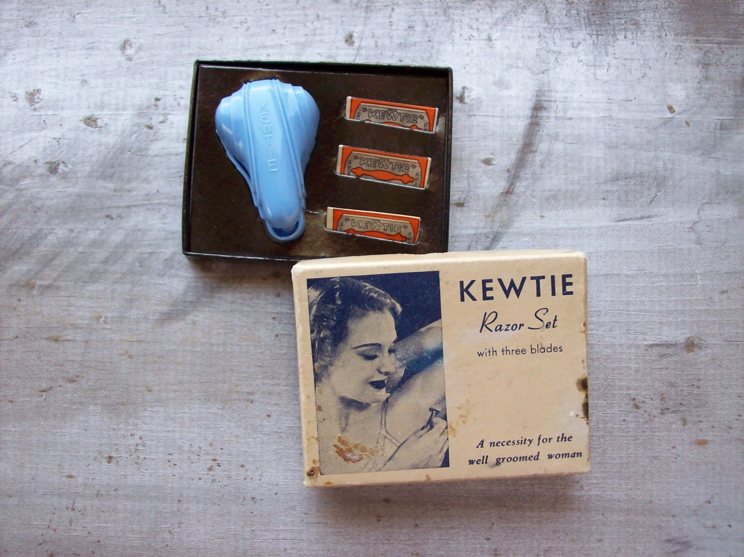 Vintage Razor Vintage Kewtie Razor Set Blue Womens Safety - Etsy