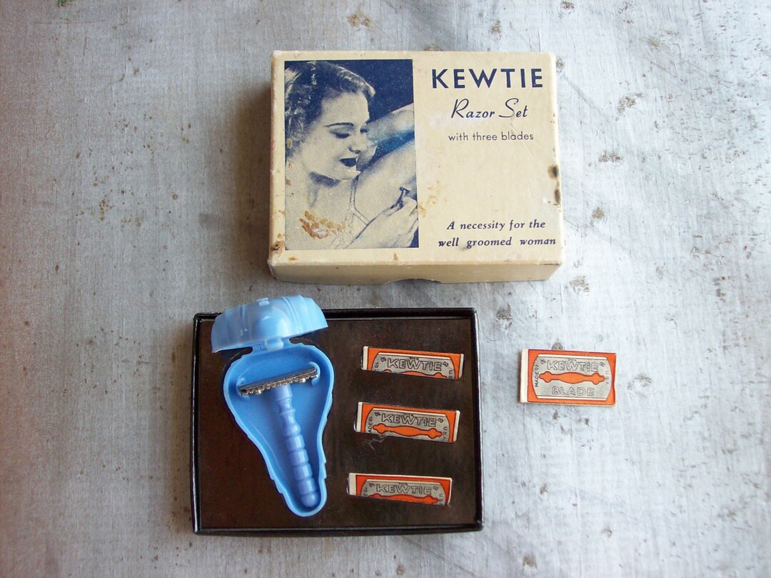 Vintage Razor, Vintage Kewtie Razor Set, Blue Womens Safety Razor ...