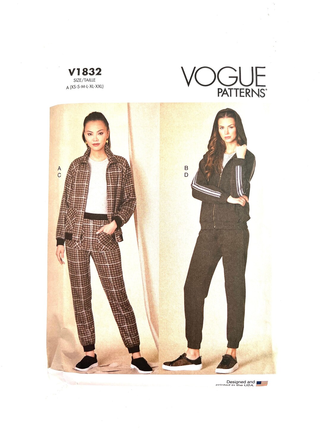 Hoodie Sewing Pattern Vogue 1832 Loungewear Pants and Jacket Size 4-26 ...