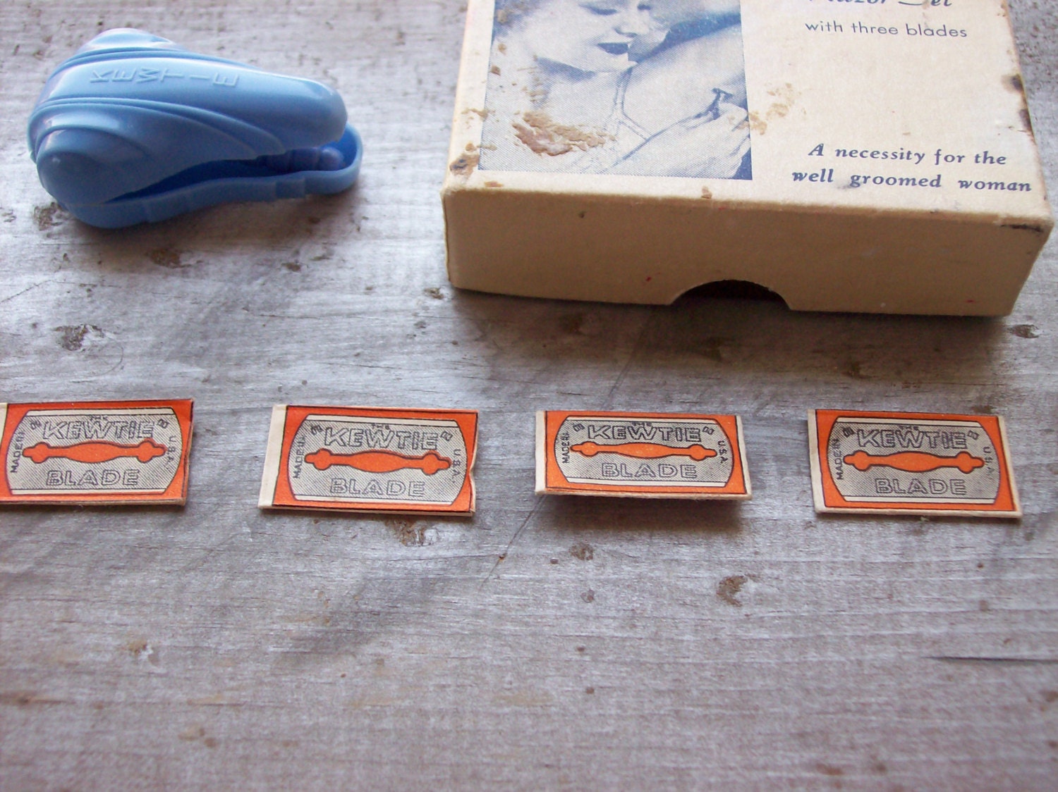 Vintage Razor Vintage Kewtie Razor Set Blue Womens Safety - Etsy