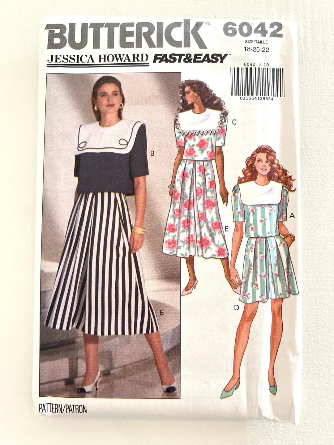 Jumpsuit Split Skirt Sewing Pattern Womens Skirt and Top Butterick 6042 ...