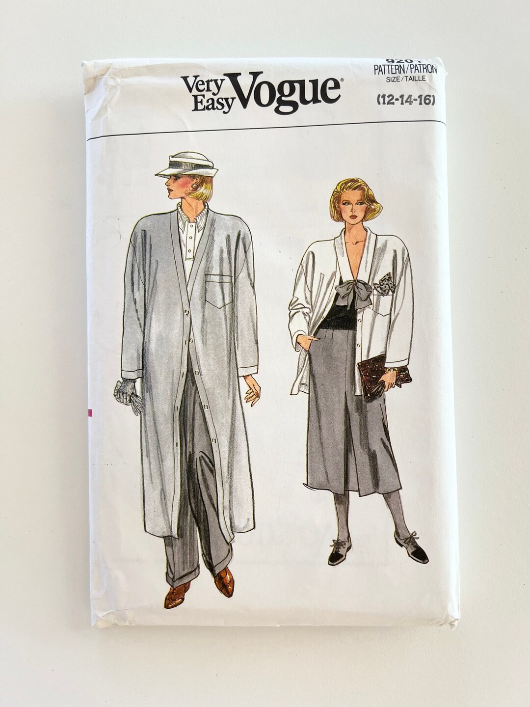 Vogue Coat Pattern 9201 Sewing Pattern 1980's Jacket Skirt Pants Size ...