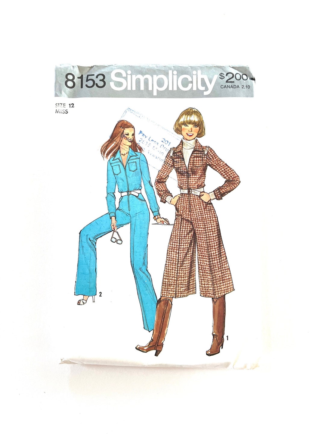 Jumpsuit Sewing Pattern Simplicity 8153 Womens Culotte Size 12 Uncut - Etsy