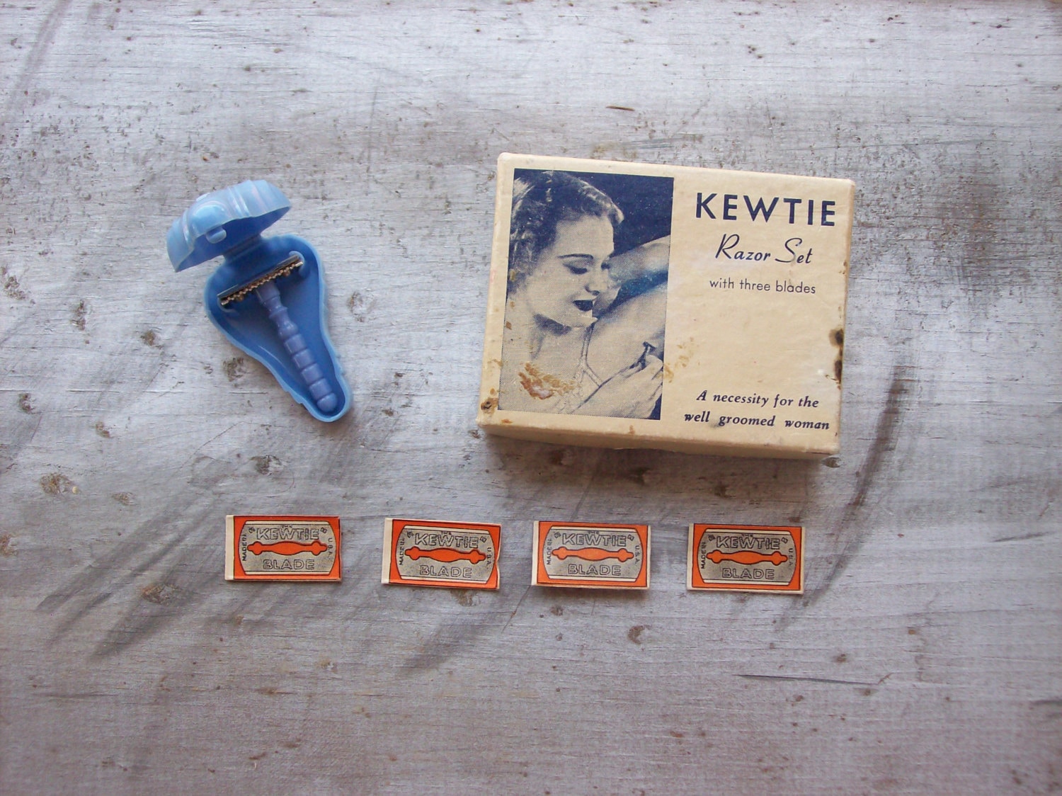 Vintage Razor Vintage Kewtie Razor Set Blue Womens Safety - Etsy