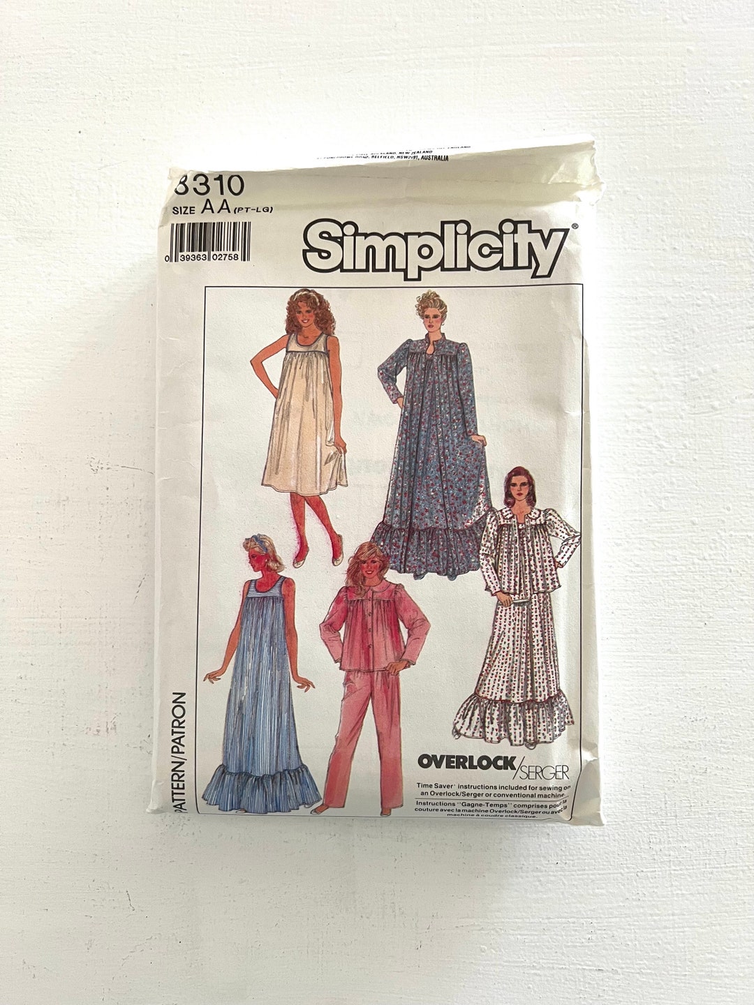 1980's Nightgown Sewing Pattern Simplicity 8310 Bed - Etsy