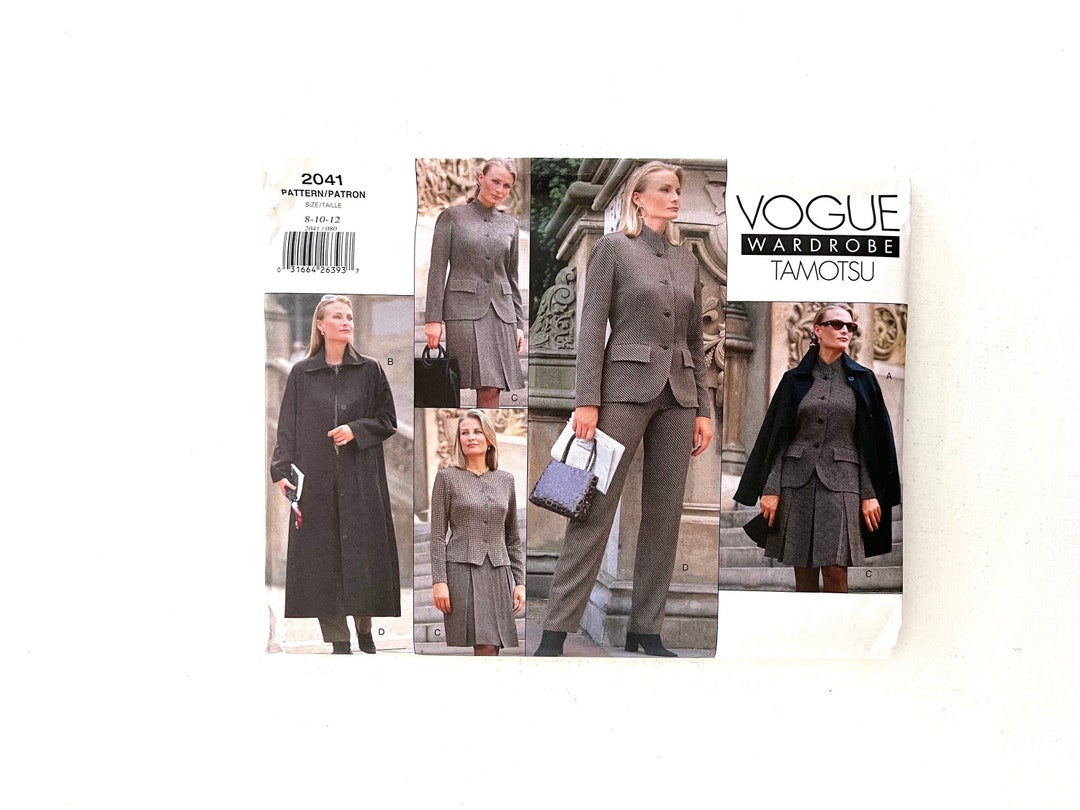Coat Jacket Tamotsu Vogue 2041 Sewing Pattern Shirt Top Skirt Pants ...