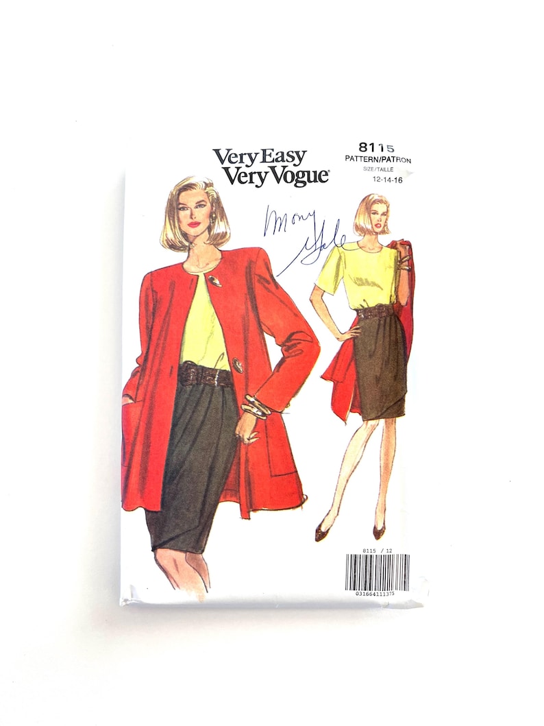 Uncut Vogue Sewing Pattern 8115 Jacket and Dress Size 12-14-16 Uncut - Etsy