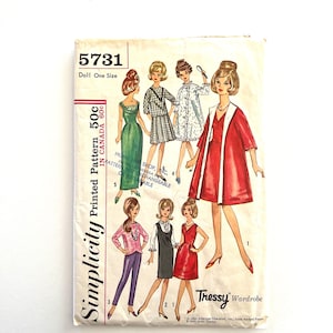 60's Tressy Doll Clothes Sewing Pattern Simplicity 5731 Fashion Doll ...