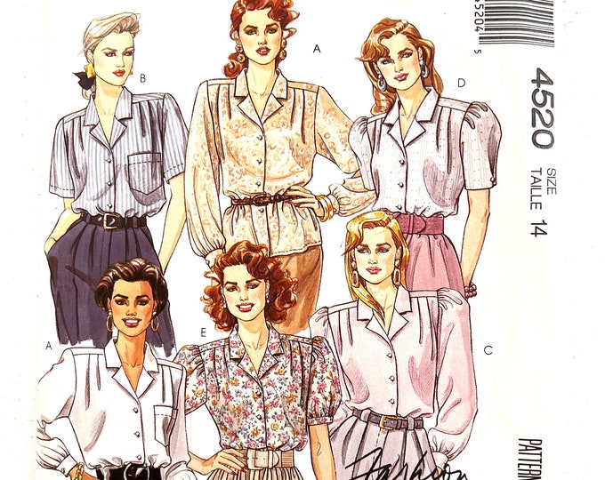 Womens Button Down Blouse Sewing Pattern Mccall's 4520 Collar Shirt ...