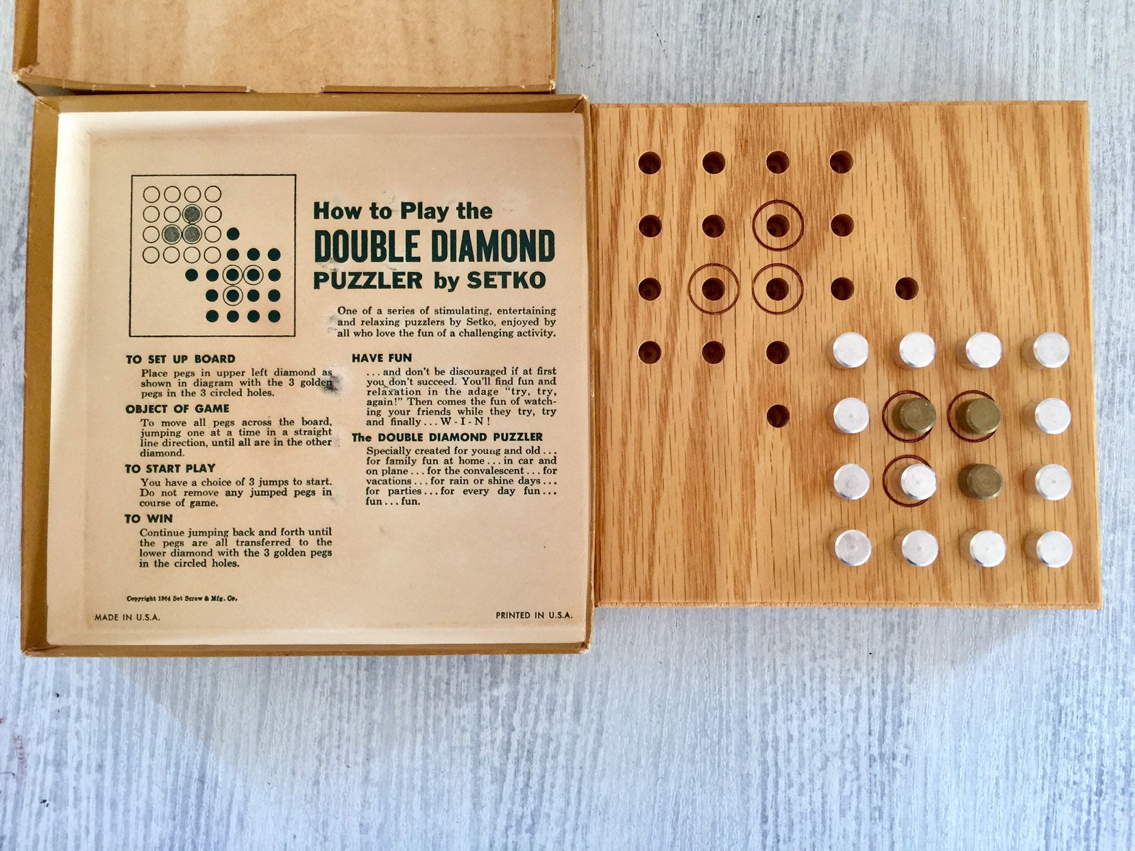 Double Diamond Puzzler by Setko Board Games Vintage | Etsy