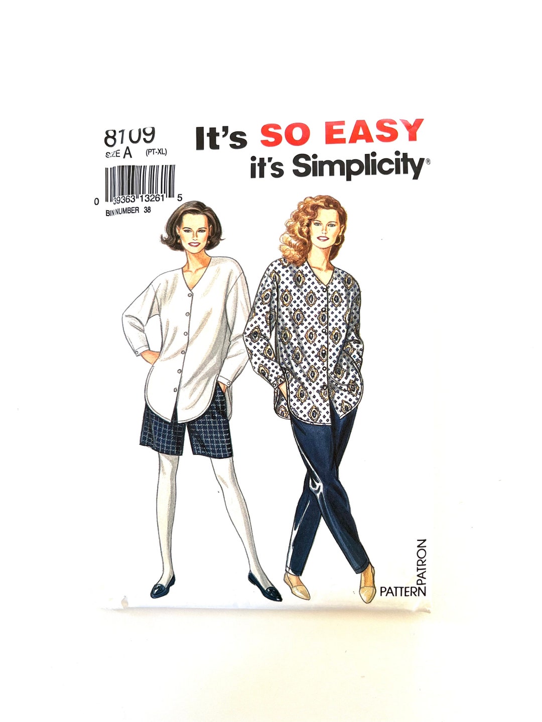 Pants and Shorts Sewing Pattern Simplicity 8109 Loose Fitting Shirt Top ...