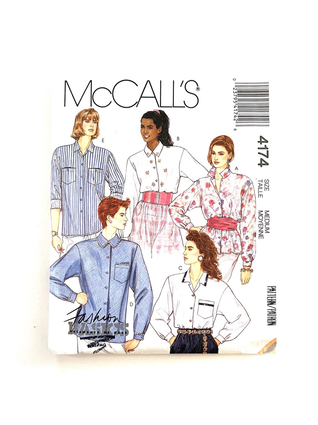 Womens Button Down Blouse Sewing Pattern Mccall's 4174 Collar Shirt ...