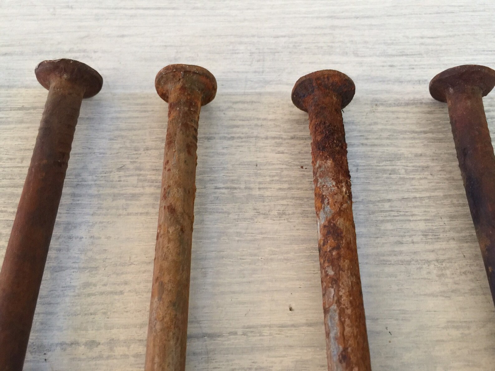 Large Nails Rusty Iron Pole Barn Nails Salvaged Hardware Metal Hooks ...