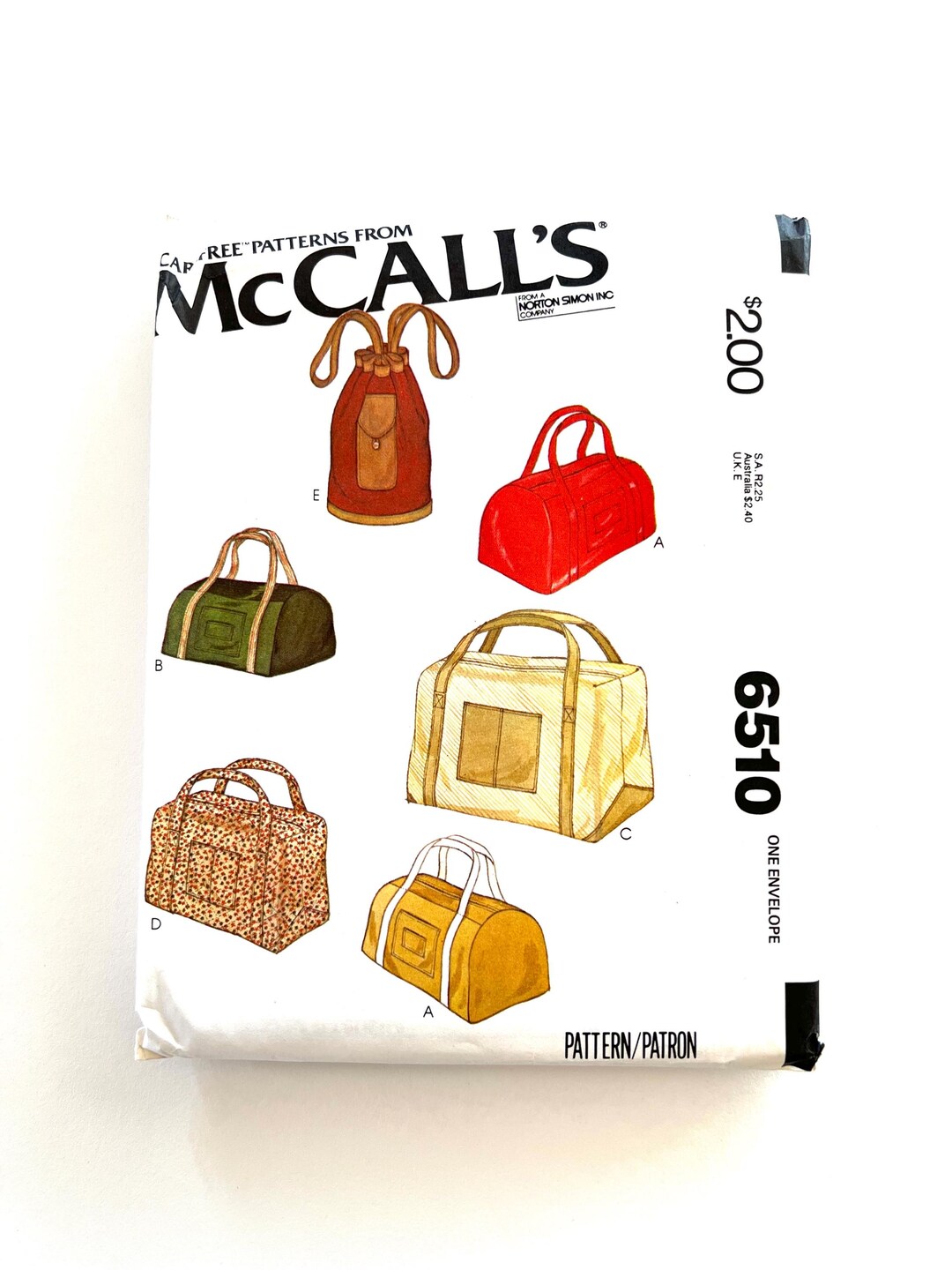 Tote Bag Sewing Pattern Purse and Handbags Mccall's 6510 Accessories ...