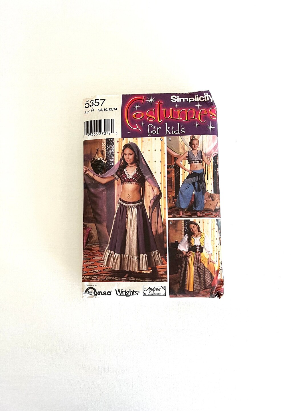 Princess Costume Sewing Pattern Kids Girls Simplicity 5357 Gypsy Dress ...