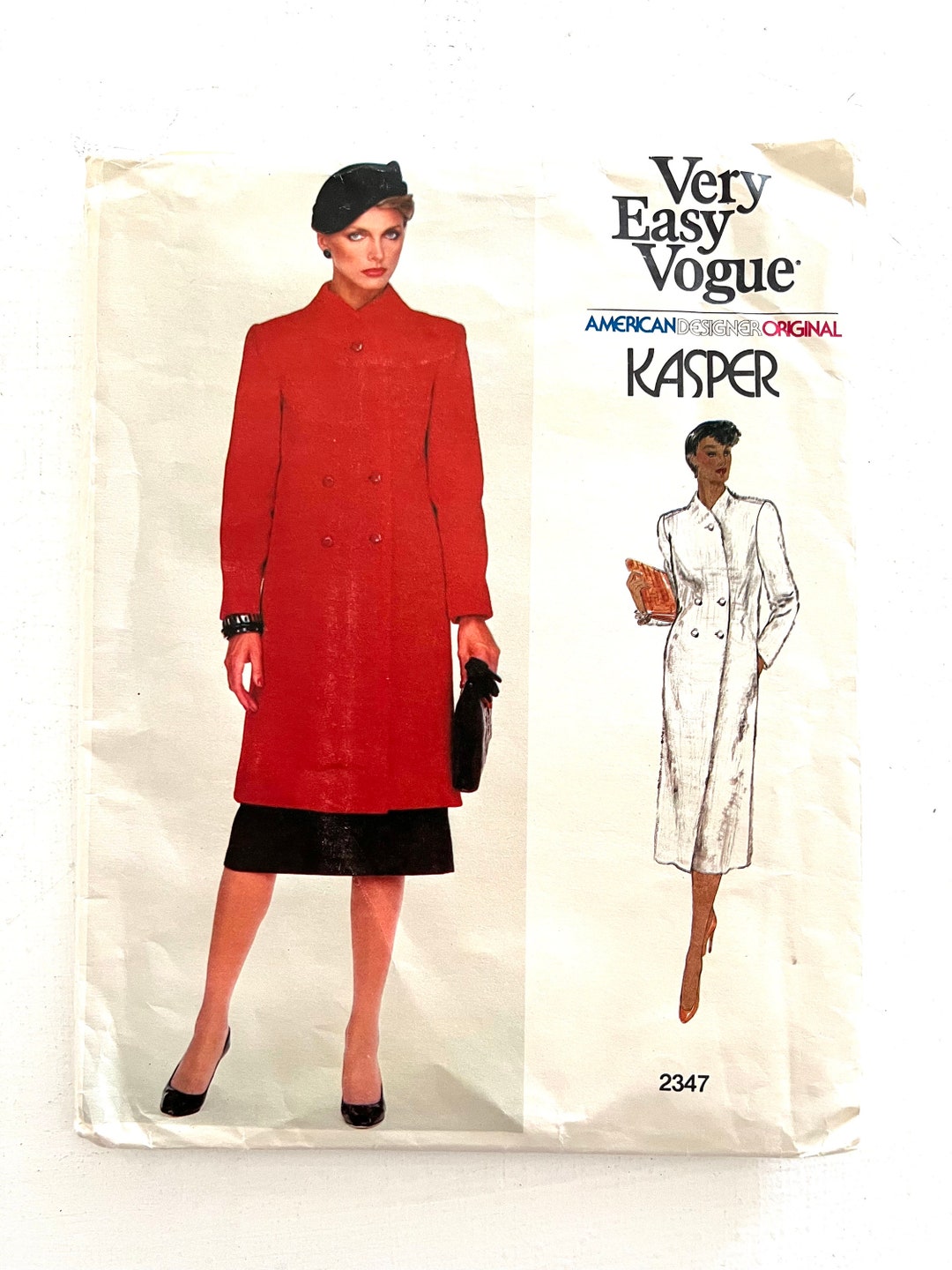 Double Breasted Coat Sewing Pattern Vogue 2347 Skirt and Jacket Size 12 ...