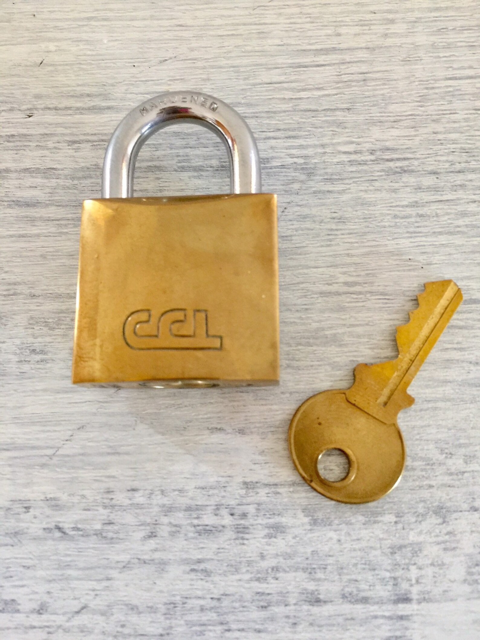 Brass Padlock, Vintage Corbin Cabinet Lock and Key, CCL Company ...