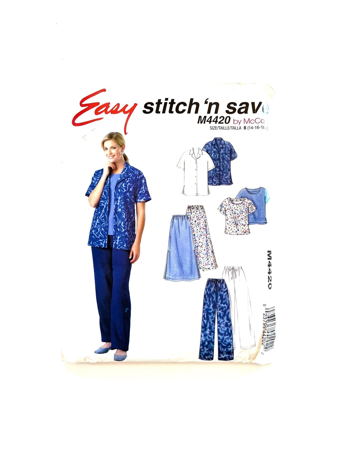 Skirt and Pants Sewing Pattern Mccalls 4420 Blouse Top Size 14-20 Uncut ...