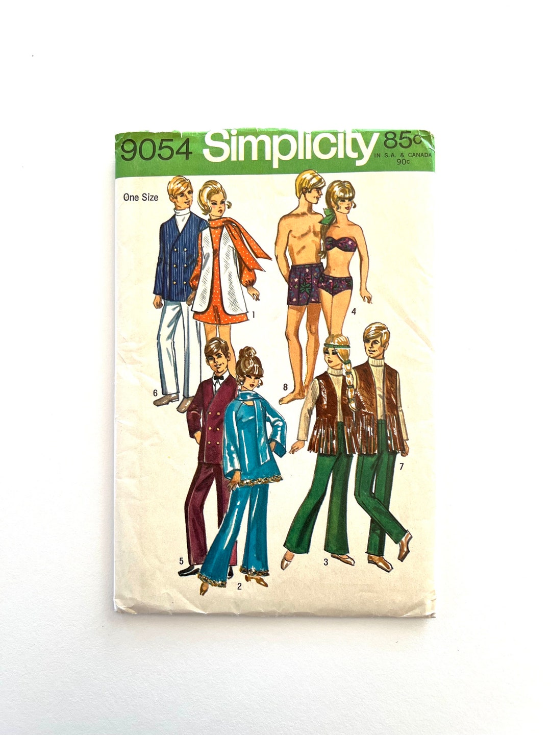 70's Doll Wardrobe Sewing Pattern Simplicity 9054 Fashion Doll Clothes ...