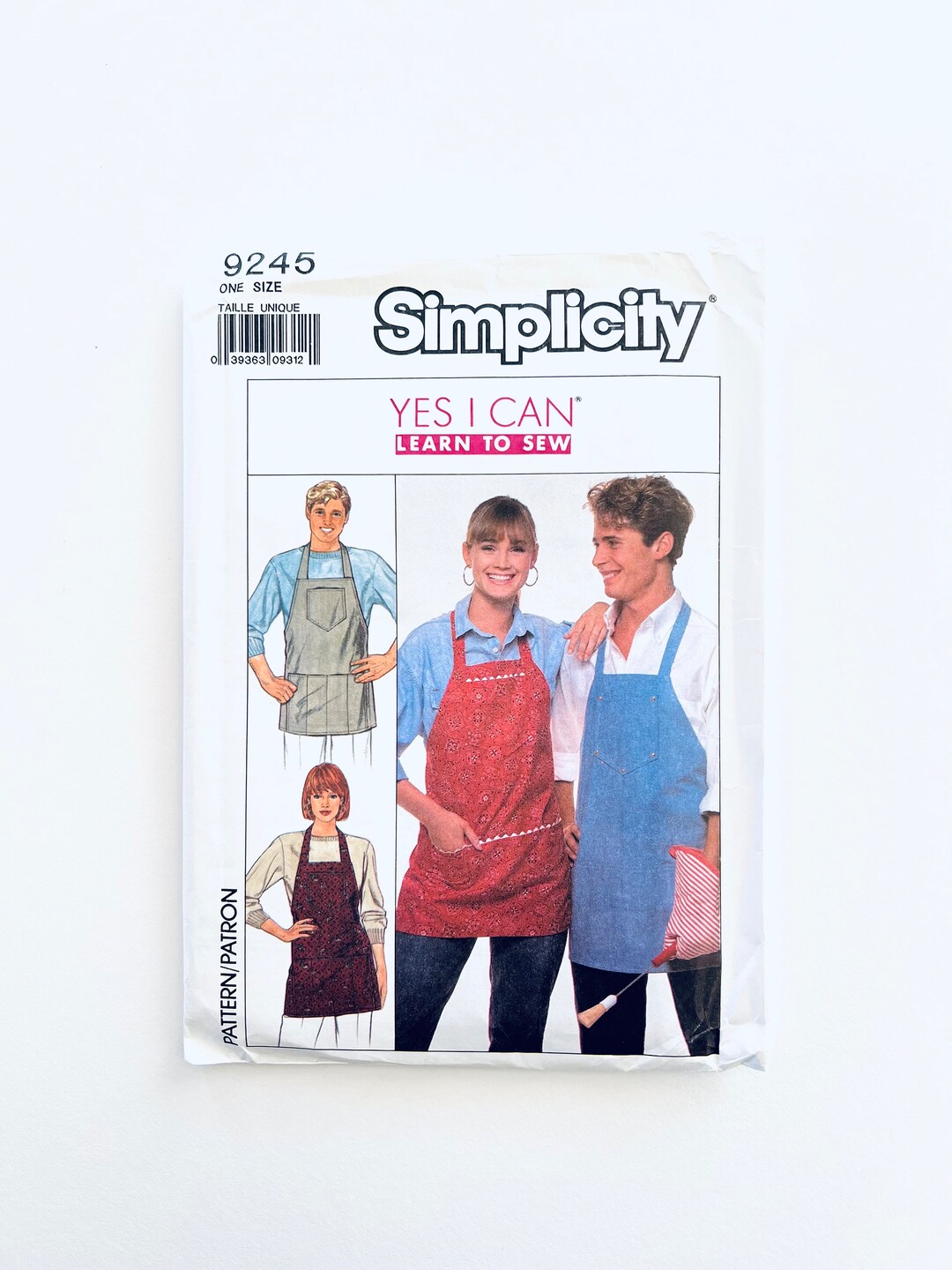 Apron Sewing Pattern Simplicity 9245 Chefs Baker Apron Vintage 80's One ...