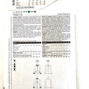 Vogue Jacket Pattern 8676 Marcy Tilton Coat Sewing Pattern Size 14-16-18-20 Uncut - Etsy