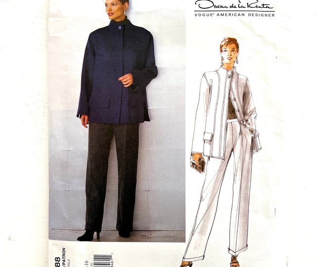 Vogue Sewing Pattern 2188 Pants and Jacket Designer Oscar De La Renta ...