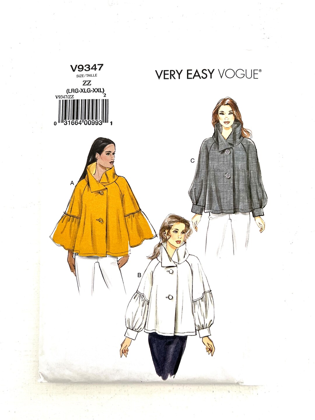 Vogue Sewing Pattern Misses Button Front Swing Top Shirt Vogue 9347 ...