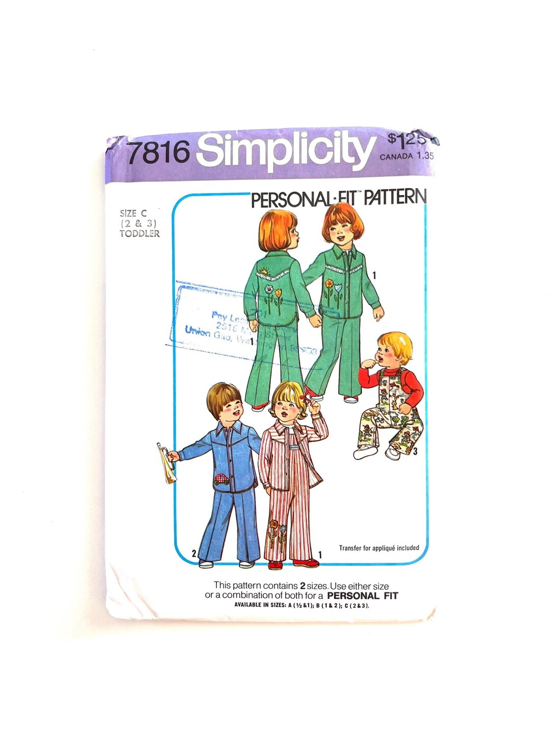 Toddler Coveralls and Shirt Sewing Pattern Simplicity 7816 Child ...