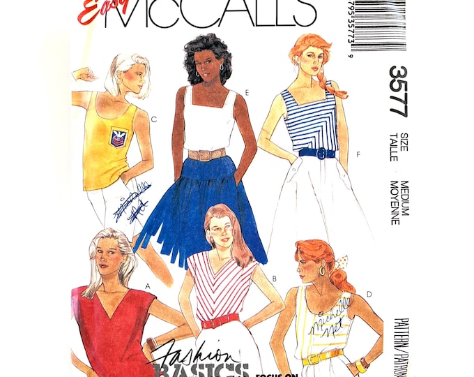 Uncut Mccall's Tank Top Sewing Pattern 3577 Sleeveless Top Size 14-16 ...