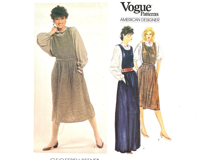 Jumper and Blouse Sewing Pattern A-line Dress Vogue 2872 Geoffery Beene ...