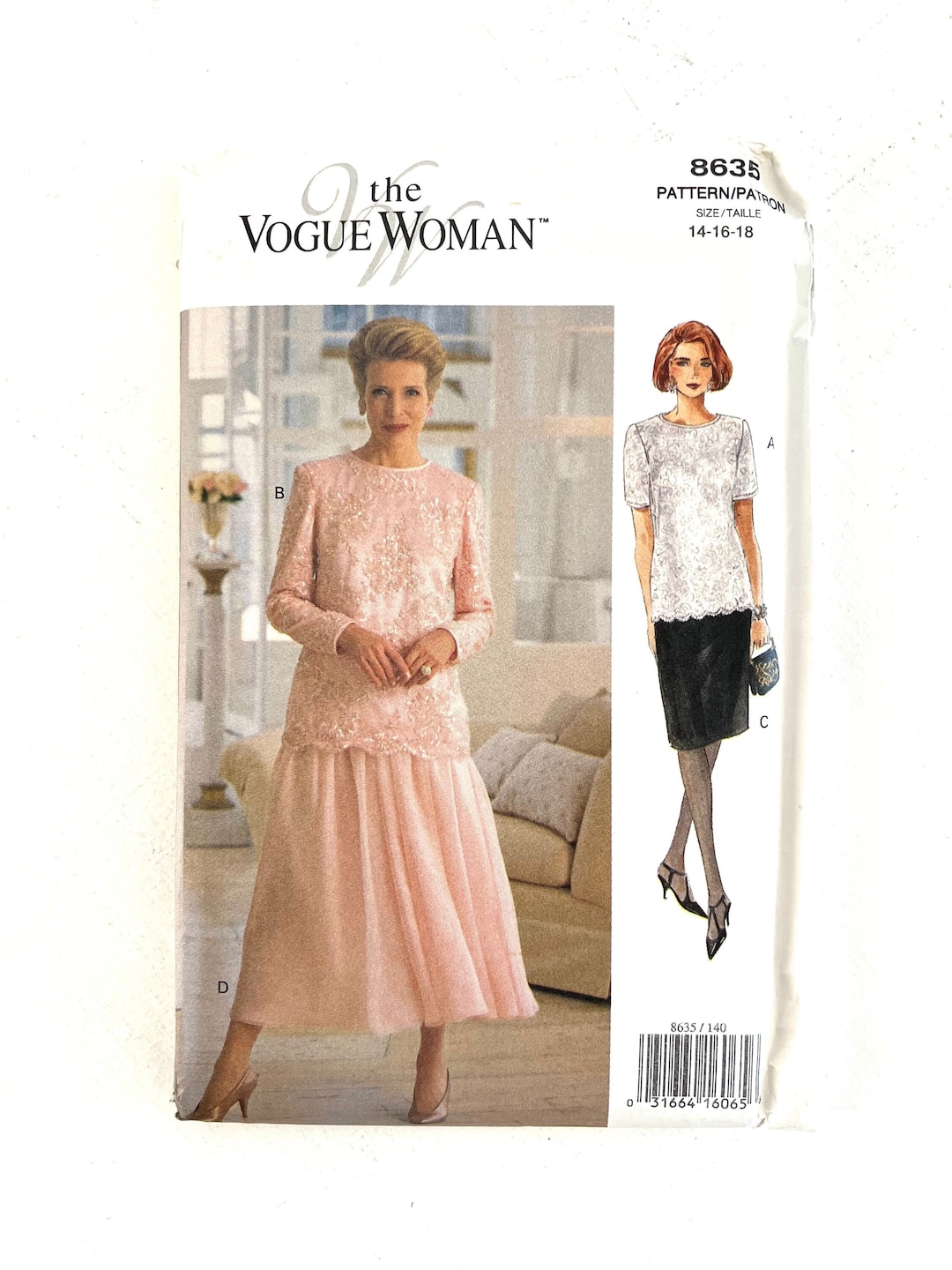 Misse's Top and Skirt Sewing Pattern Vogue 8635 Fitted or Flared Size ...