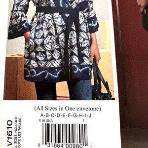 Uncut Vogue Kimono Jacket Sewing Pattern 1610 Betzina Robe and Belt All ...