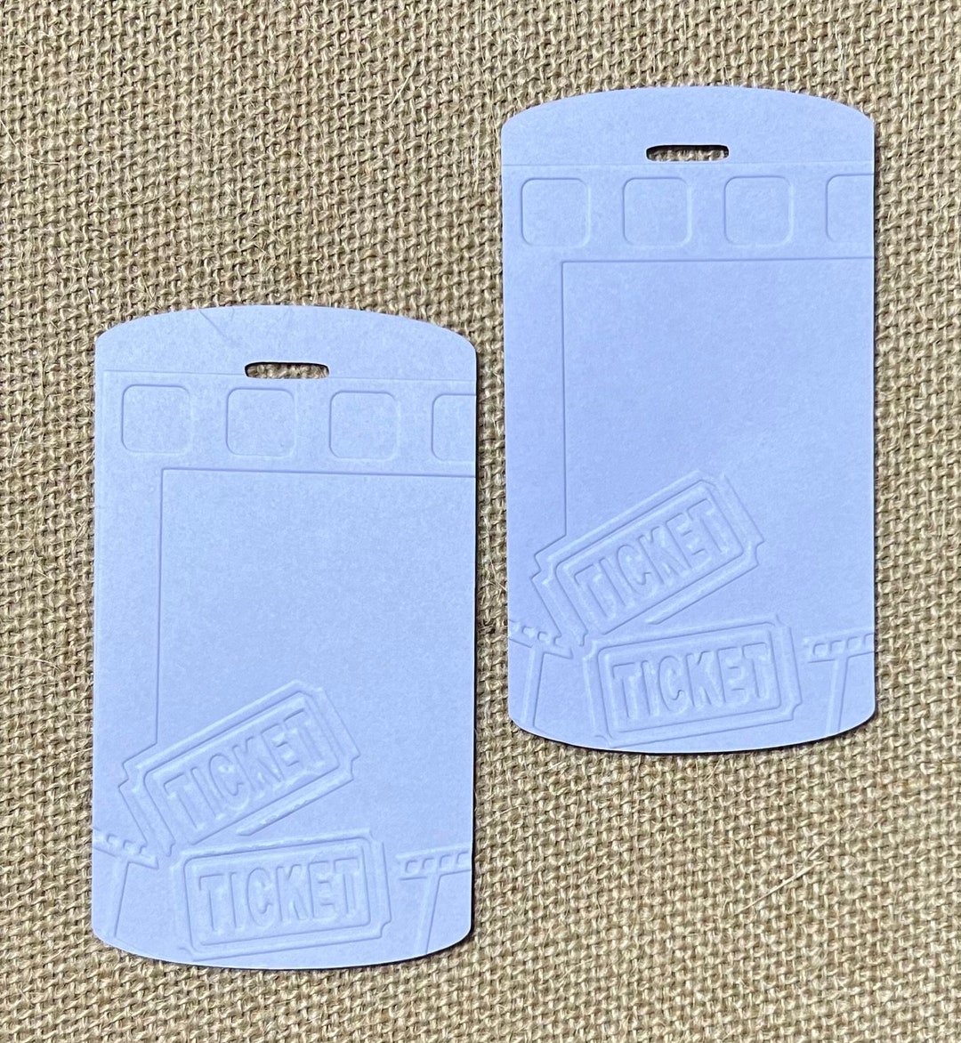 Movie Ticket Embossed Decorative Tag Die Cut Out Birthday Party Wedding ...