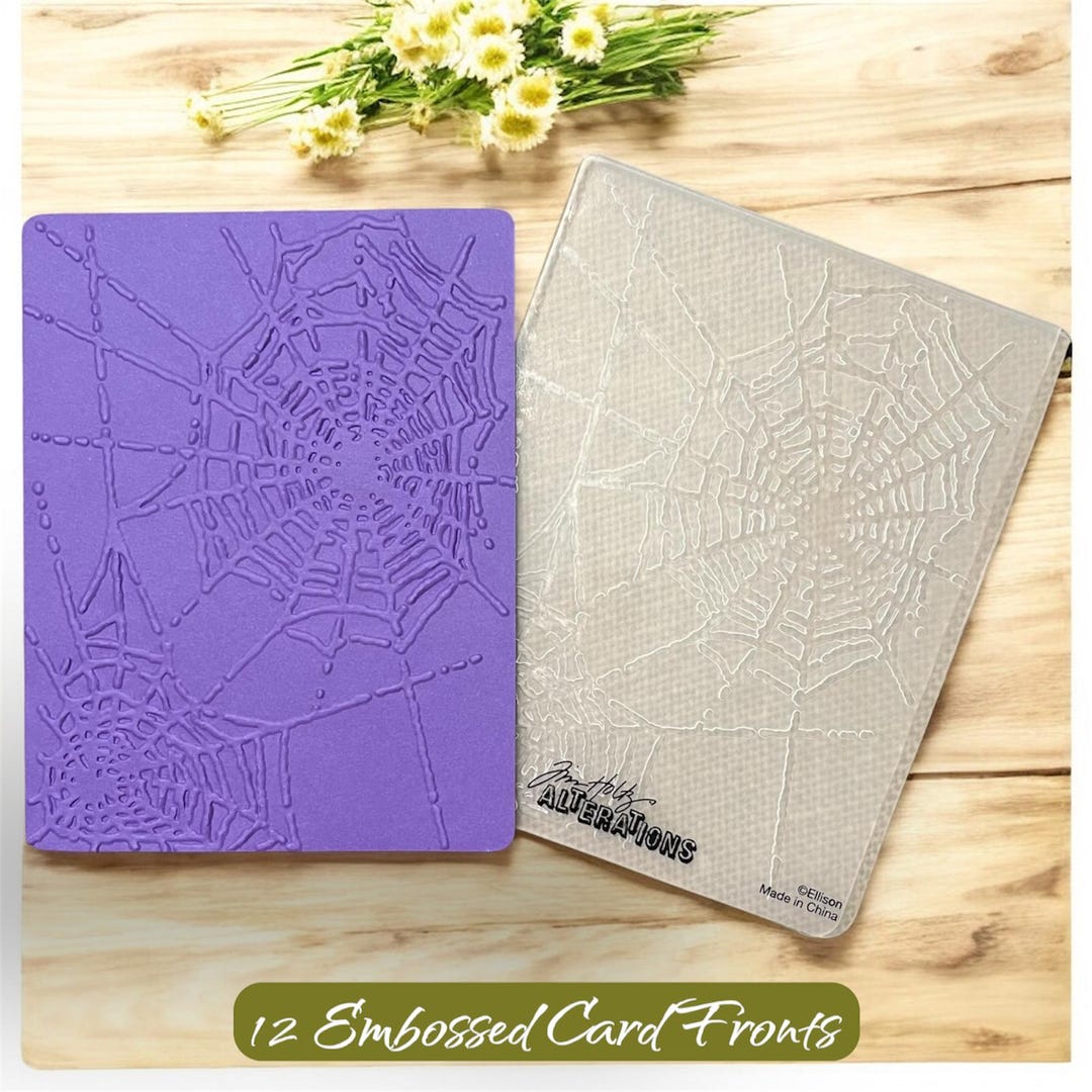 Spider Web Embossed Textured Card Front Topper Background Sheet ...