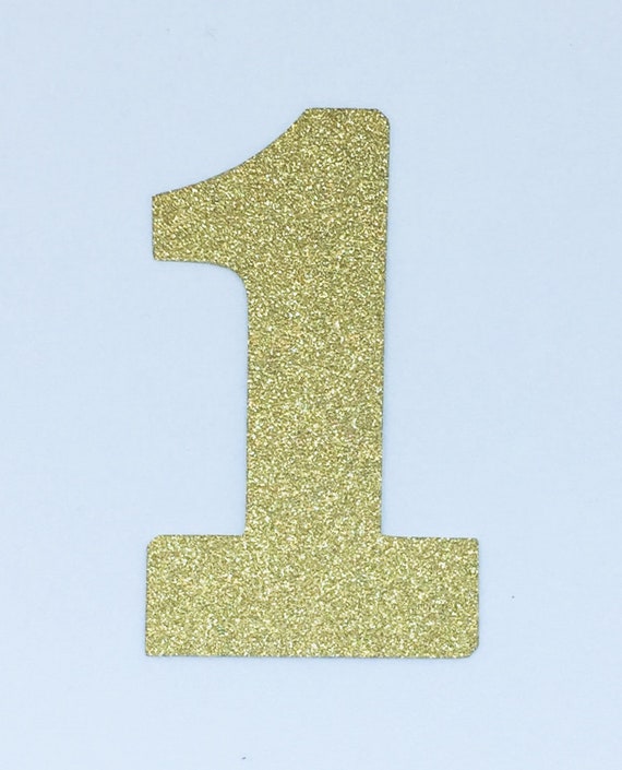 Number 1 One Glitter STICKER Die Cut Out Baby Announcements | Etsy