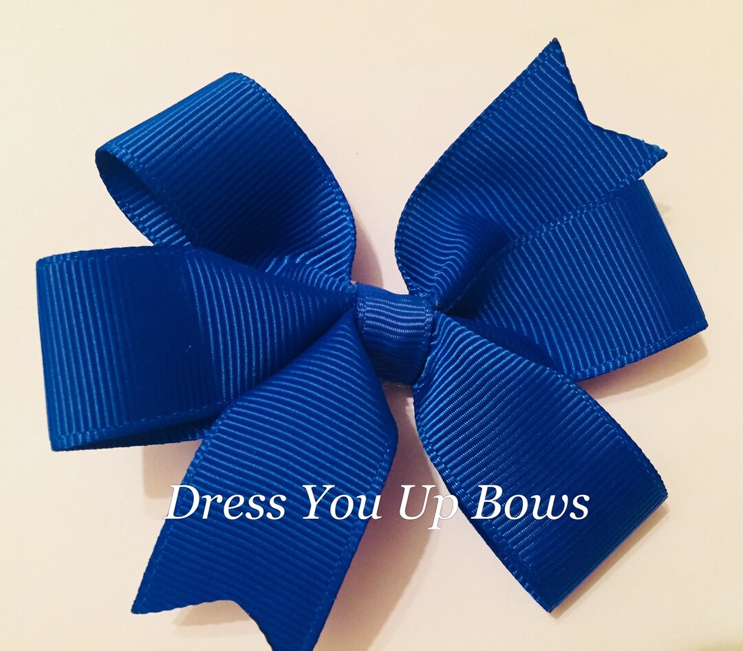 3.5" royal blue ribbon girls hair bow clip - Etsy.de