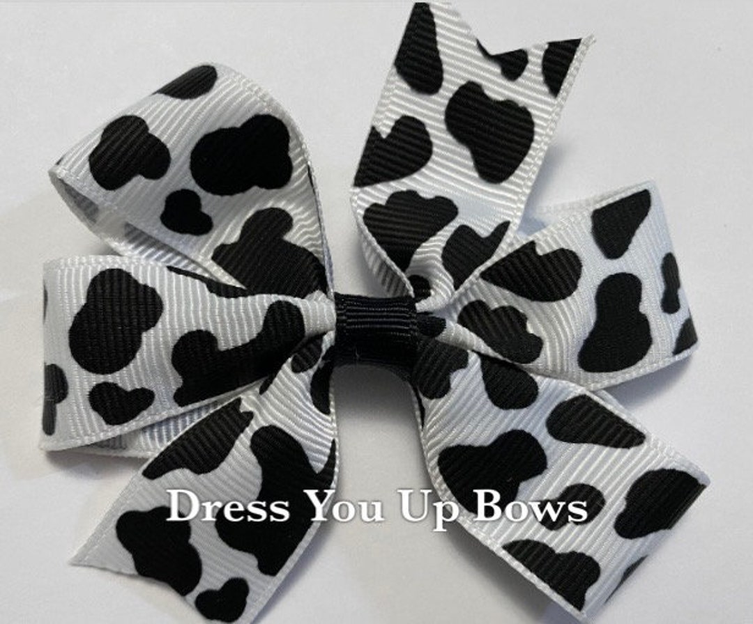 Cow Hair Bow Clip, Toddler Cow Bows, Farm Country Girls Hair Bow Clip ...