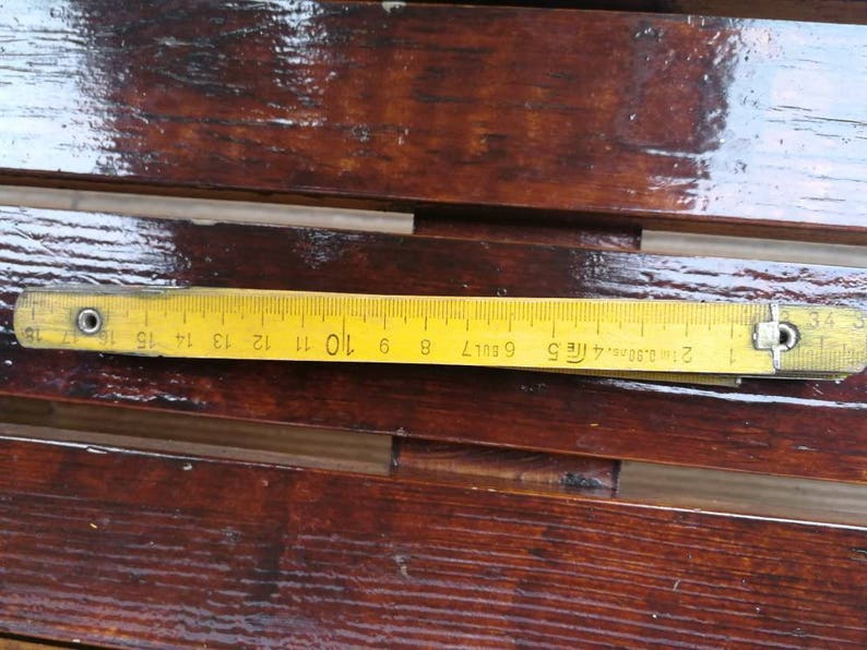 Vintage Folding Rule, Wooden Metric Rule, Extension Ruler, Carpenters ...
