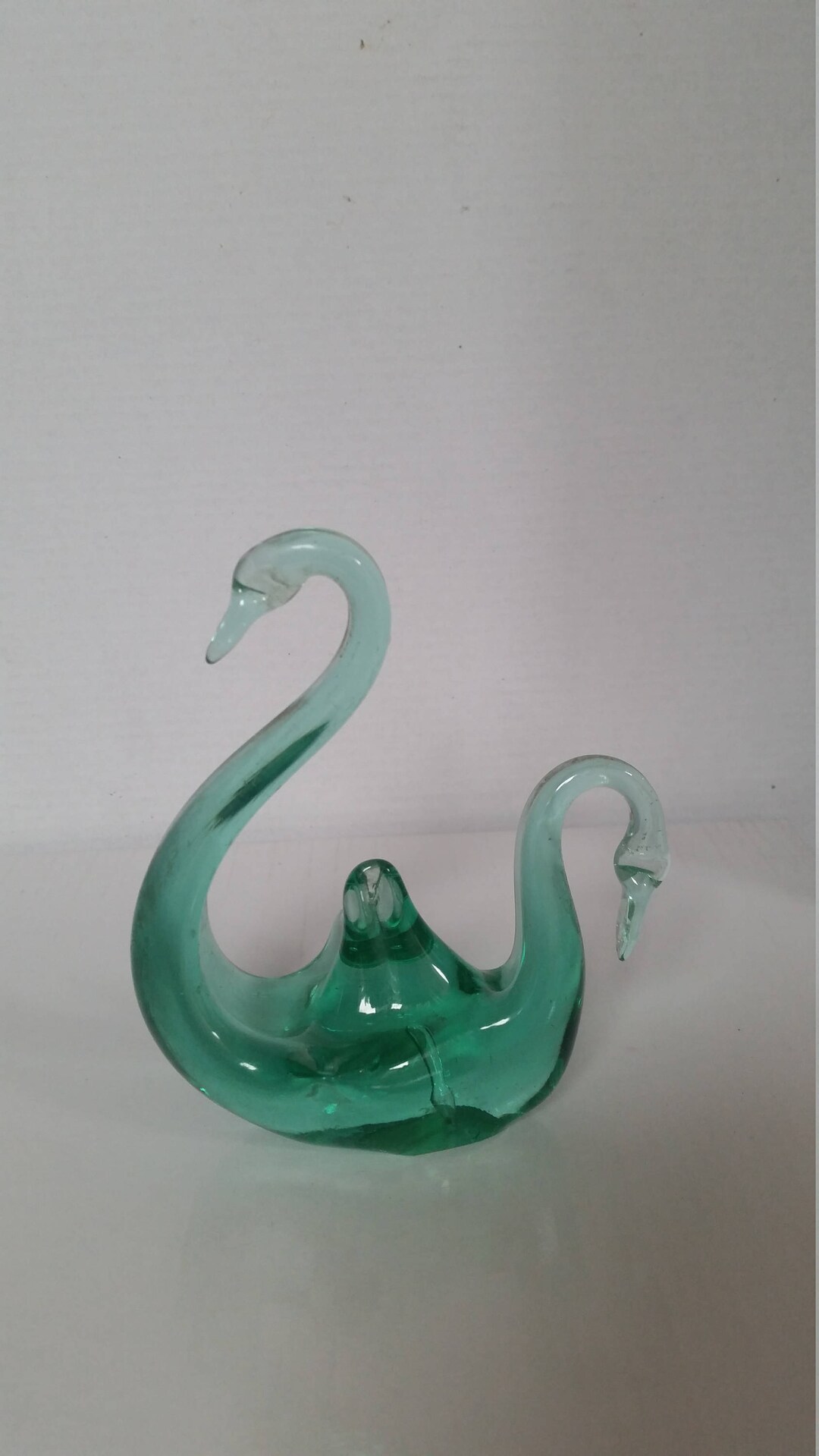 Vintage Glass Swan, Handmade Glass Swan, Mid Century Design, - Etsy