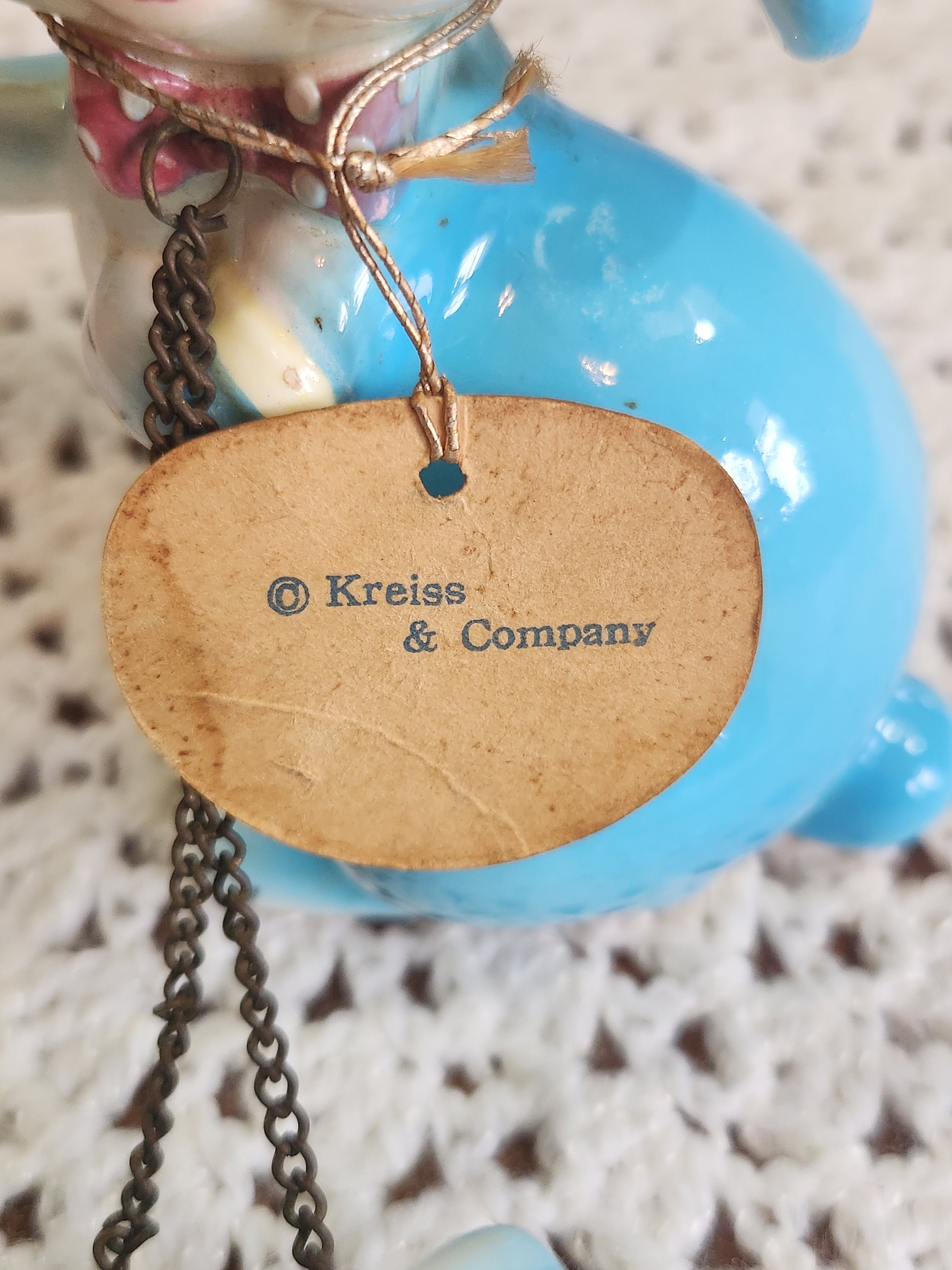 Kreiss & Co Blue Powder Puff Pups Chain Family / Kitsch Mom Pup Fuzzy ...