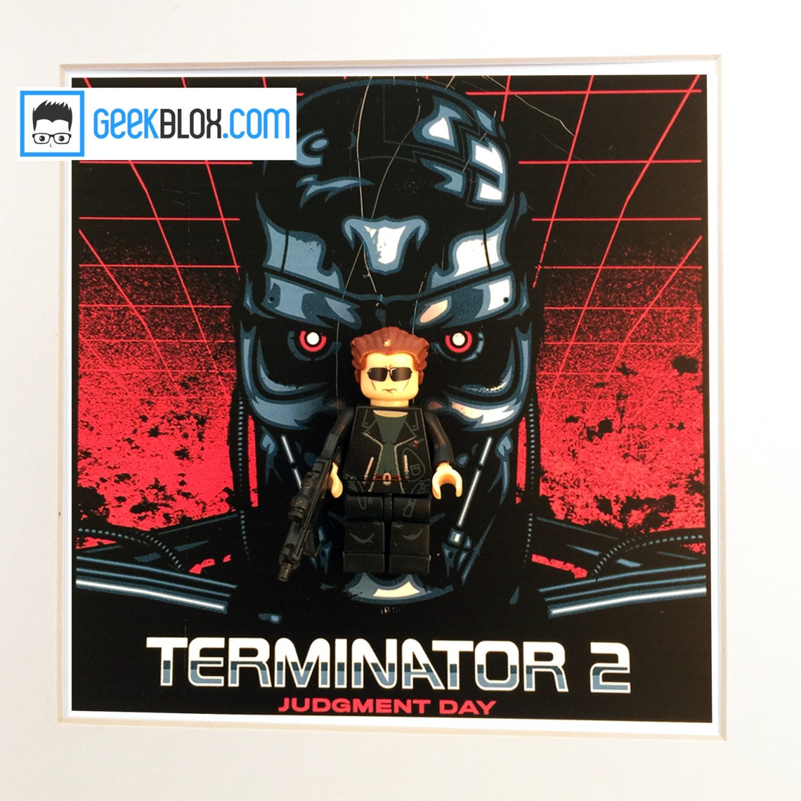 Terminator 2 framed lego minifigure T800 Arnold | Etsy