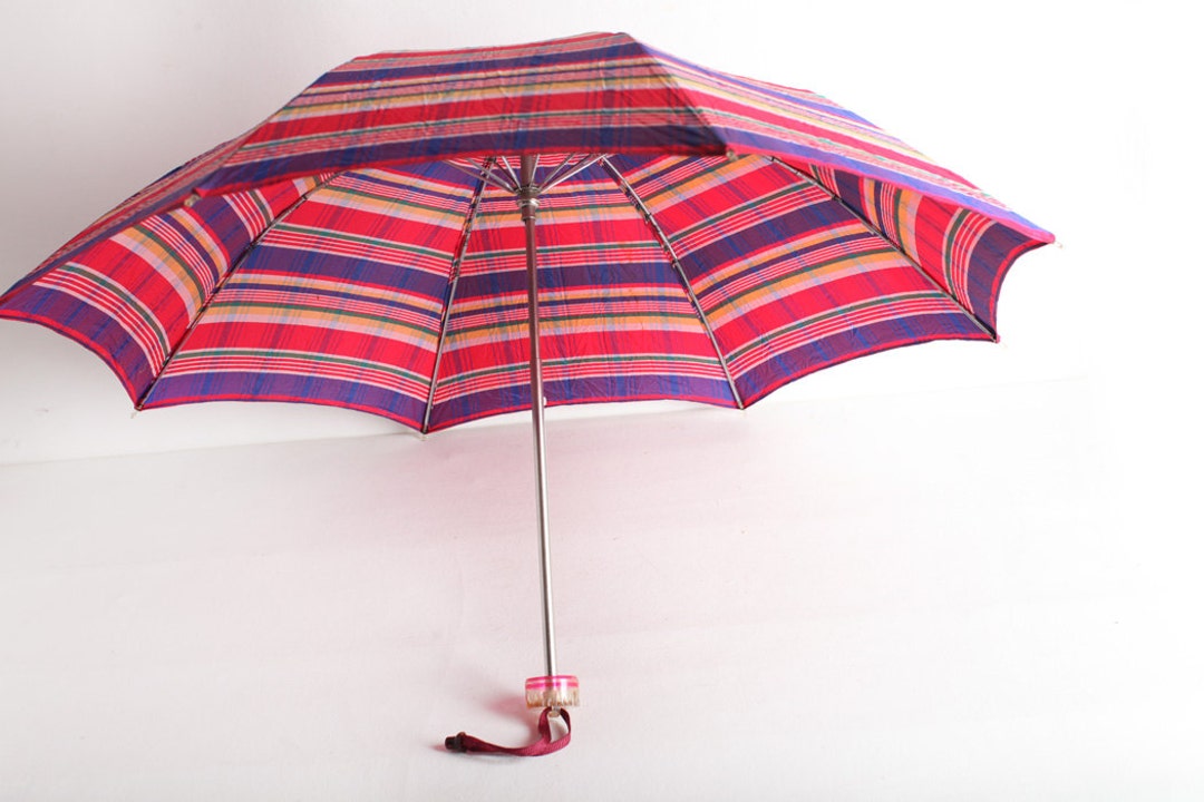 Vintage Red Striped Umbrella - Etsy
