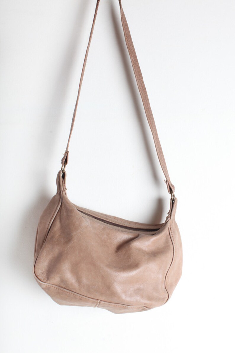 Vintage Tan Leather Satchel Purse Shoulder Bag | Etsy